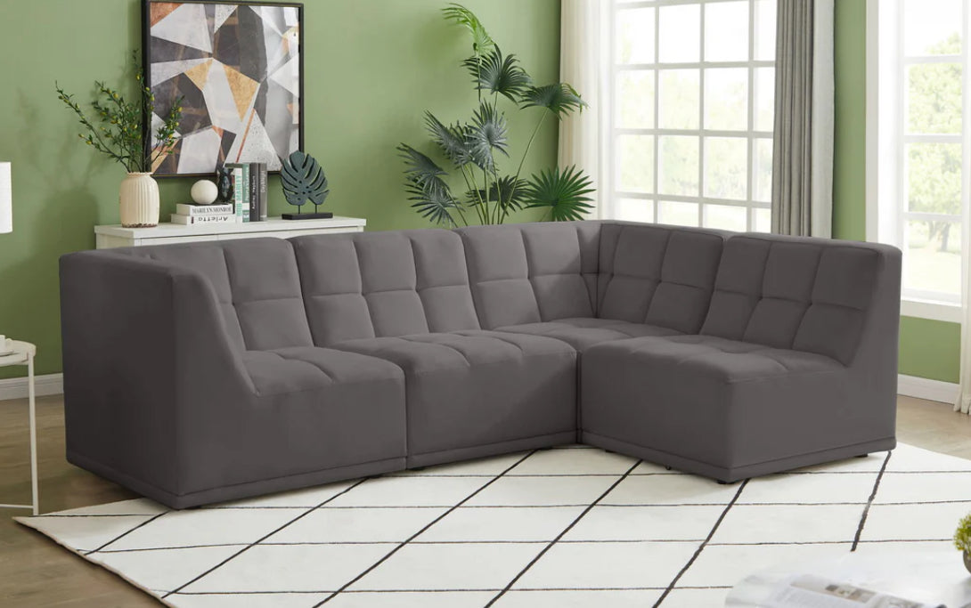 Relax - Modular Sectional 4 Piece - Gray – Better Home Furniture